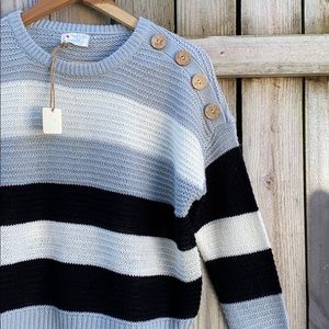 Poof! | Sweaters | Nwt Poof Apparel Grey White Black Sweater | Poshmark